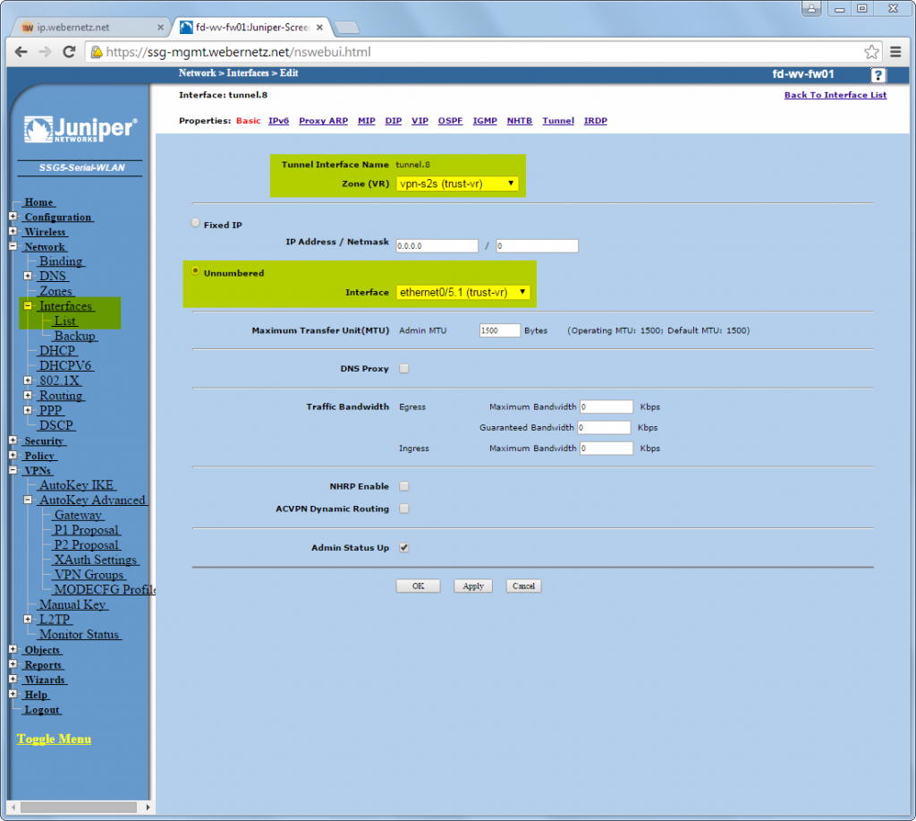 VPN FG-SSG – SSG01 Tunnel-Interface | Weberblog.net VPN FG-SSG – SSG01 Tunnel-Interface | Weberblog.net