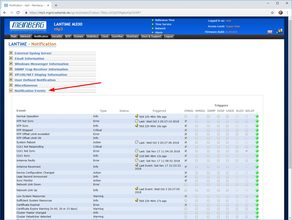 Meinberg LANTIME M200 – 03 Notification Events | Weberblog.net Meinberg LANTIME M200 – 03 Notification Events | Weberblog.net